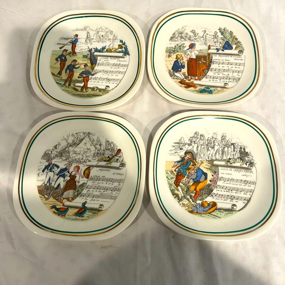 Vintage | Dining | Parry Vieille French Opera Plates Set Of 4 Opera ...